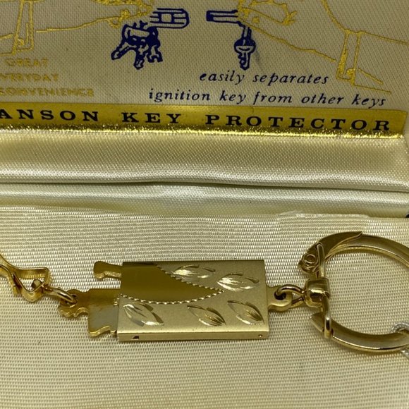 Anson | Accents | Vintage Anson Lock Key Protector Gold Tone Key Chain ...